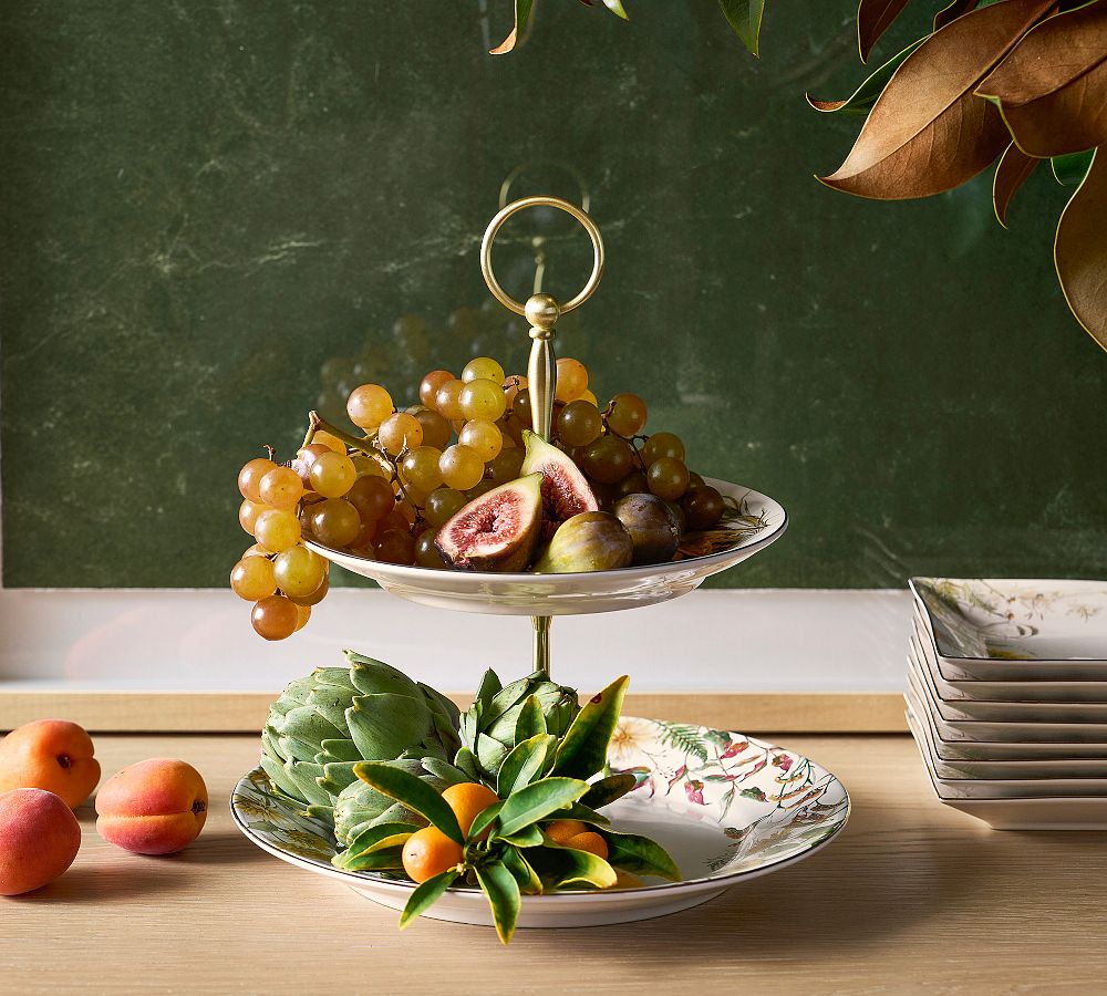 Bedford Harvest Stoneware Tiered Stand | Pottery Barn