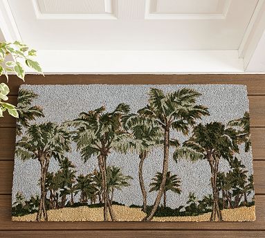 Palm Printed Doormat | Pottery Barn