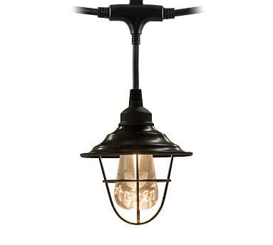 Indoor/Outdoor Cage Shade String Lights | Pottery Barn