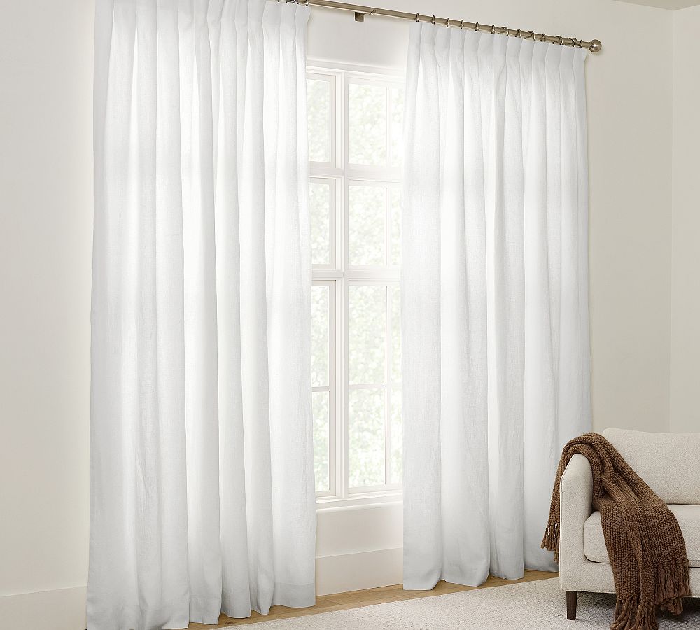 Emery Linen Inverted Box Pleat Blackout Curtain | Pottery Barn