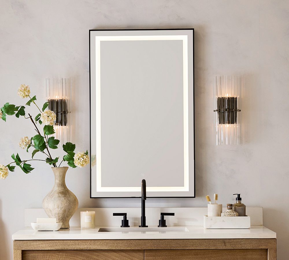 Linden Rectangular LED Mirror | Pottery Barn