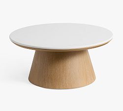 Open Box: Ansel Round Quartz Nesting Coffee Tables, Large - Fog ...