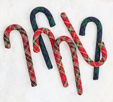 Plaid Candy Canes - Set of 6 | Pottery Barn
