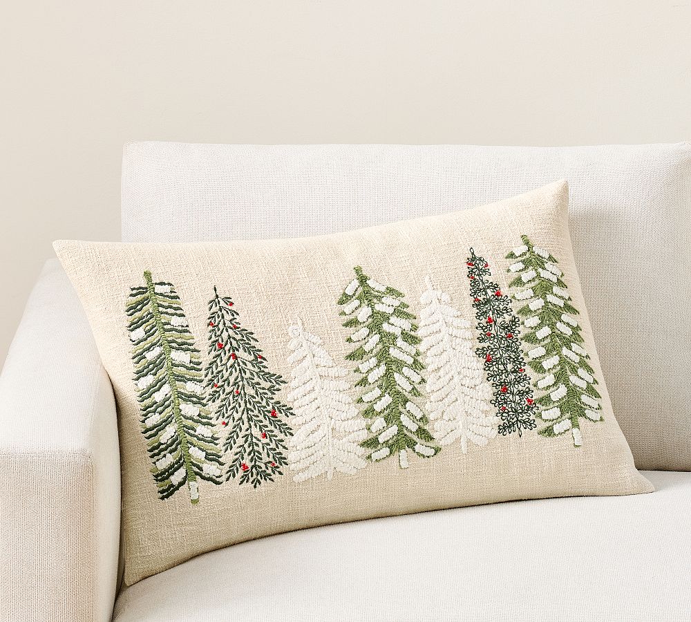 Woodland Pine Lumbar Pillow | Pottery Barn