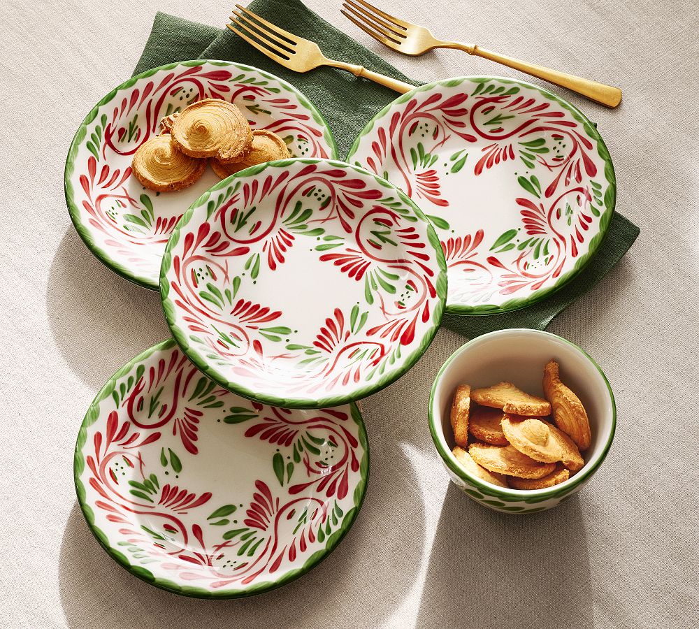 Puebla Multi Porcelain Appetizer Plates - Set of 4 | Pottery Barn