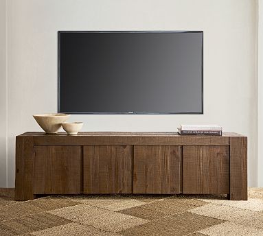 Open Box: Rockport Reclaimed Wood Long Low Media Console (80") | Pottery Barn