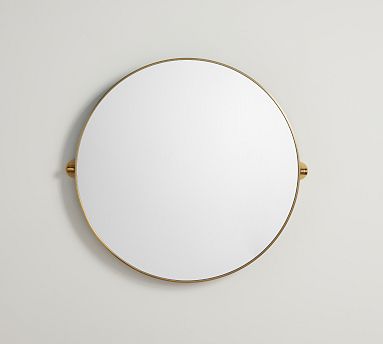 Open Box: Linden Round Pivot Mirror, Tumbled Brass | Pottery Barn