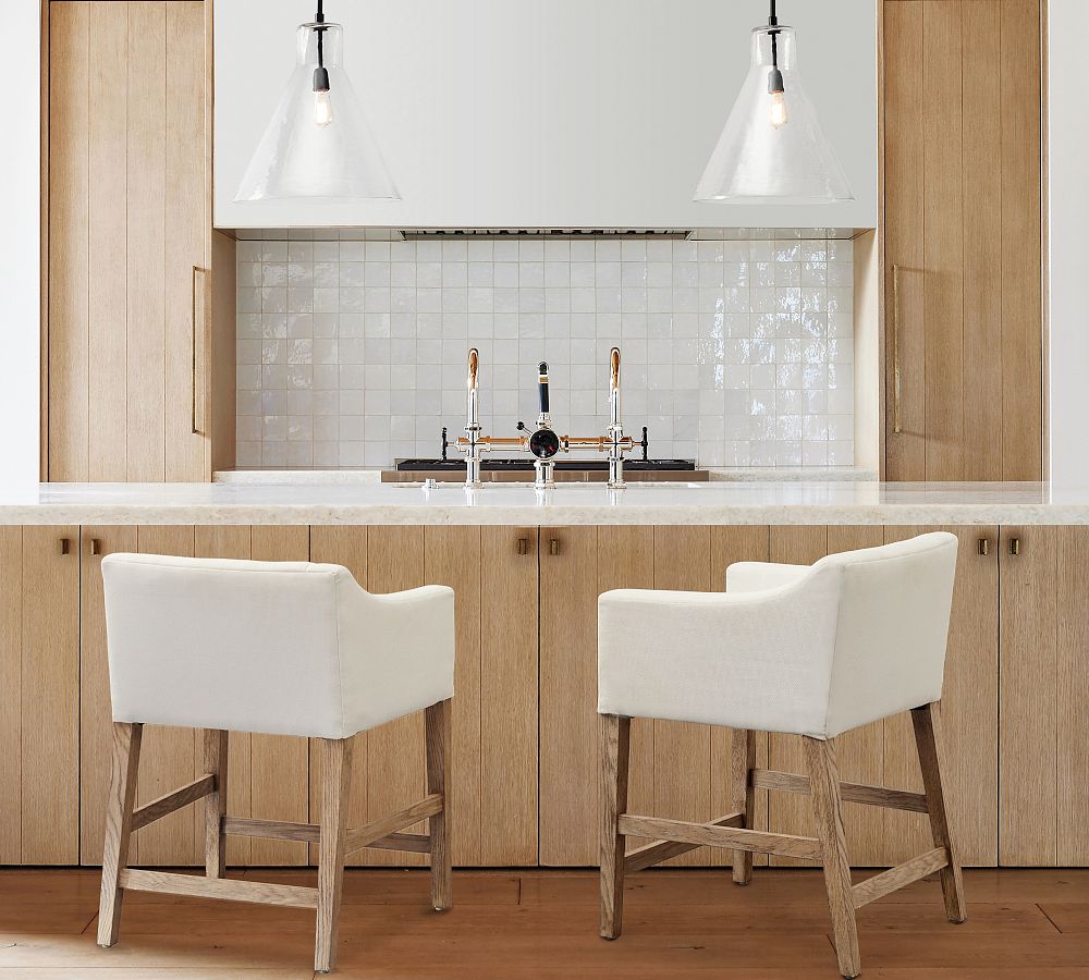 Classic Upholstered Slope Stool | Pottery Barn