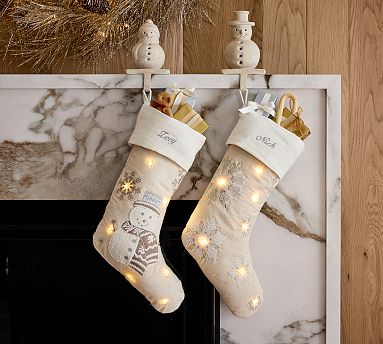 Lit Embellished Stocking | Pottery Barn