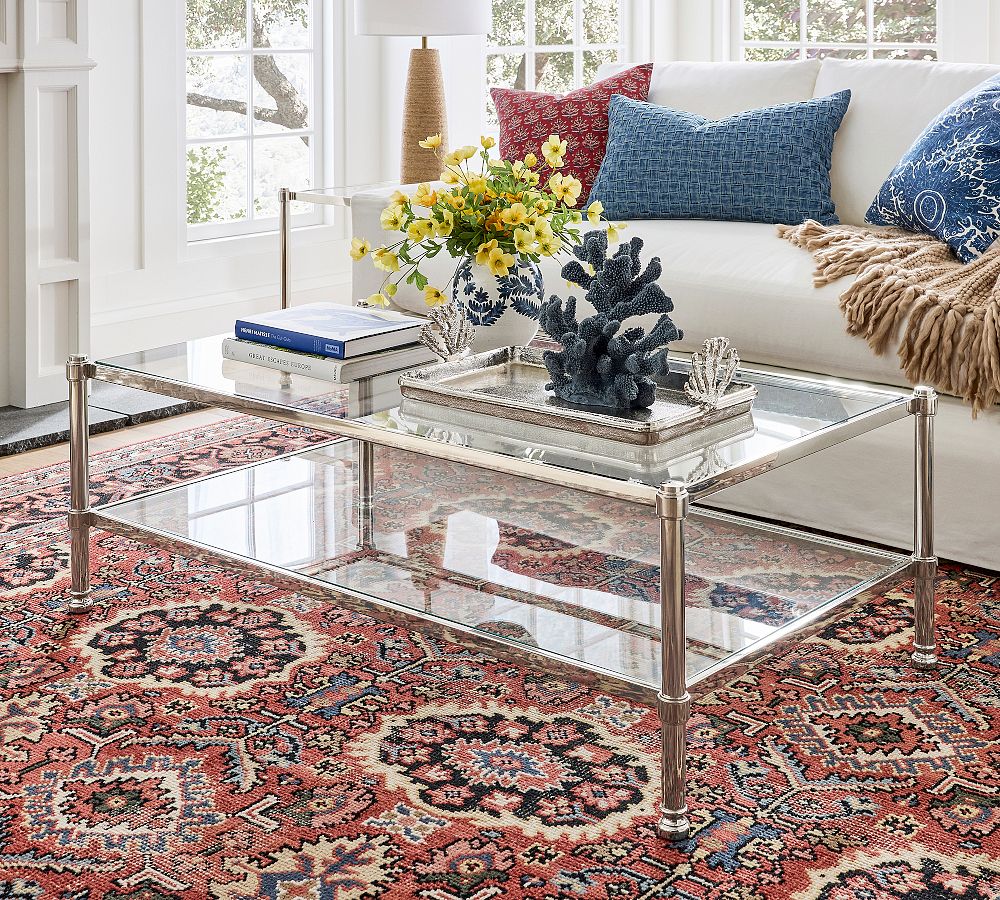 Everson Rectangular Glass Coffee Table 52 Pottery Barn 7061