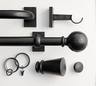 Open Box: Cast Iron Black Curtain Hardware Collection | Pottery Barn