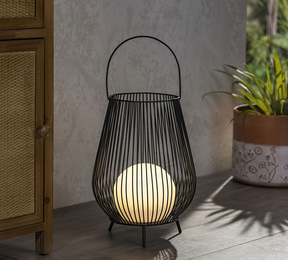 Metal Wire Orb Solar Lantern | Pottery Barn