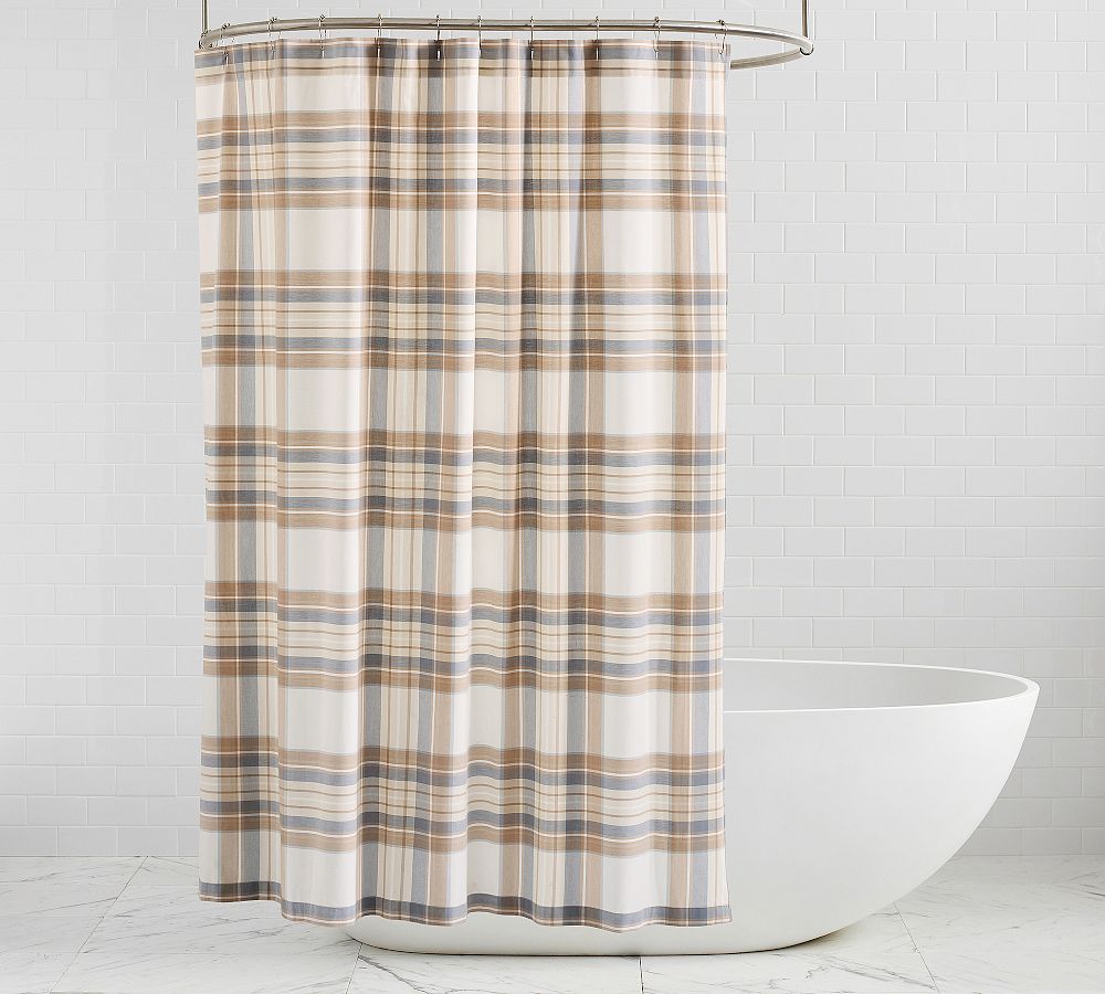 Stewart Plaid Shower Curtain | Pottery Barn