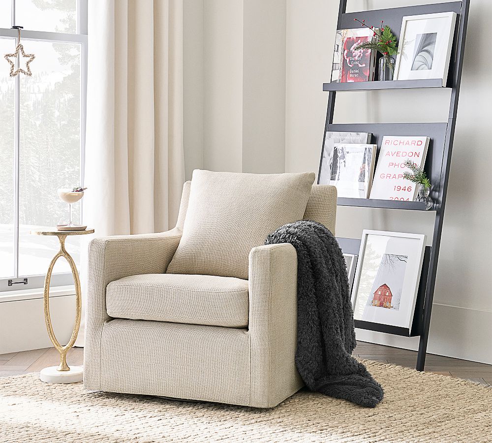 Ayden Square Arm Swivel Glider | Pottery Barn