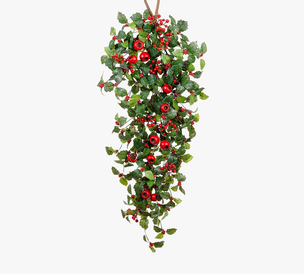 Faux Shimmery Holly Berry Swag | Pottery Barn