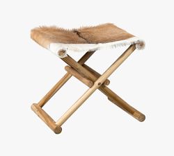 Sabriel Hair on Hide Folding Stool | Pottery Barn