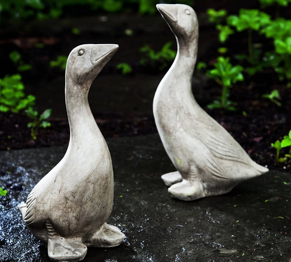 Handcrafted Cast Stone Goose Garden Object | Pottery Barn