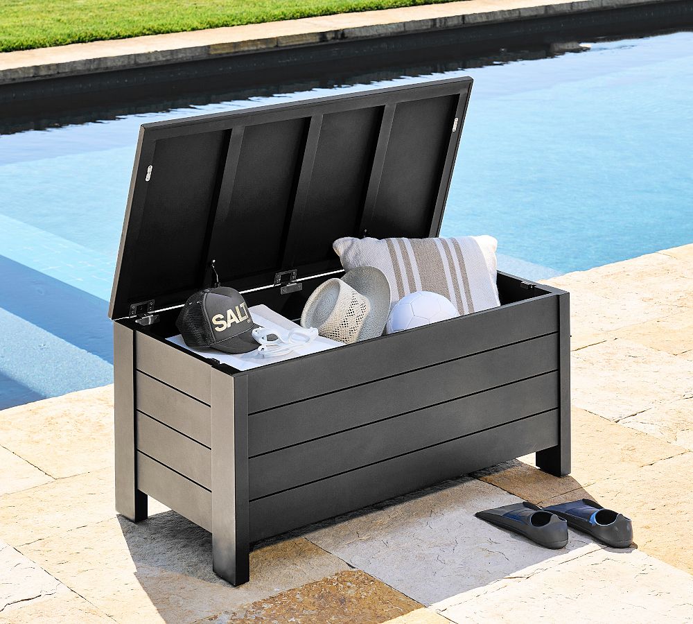 Malibu Metal Storage Trunk with Inserts | Pottery Barn