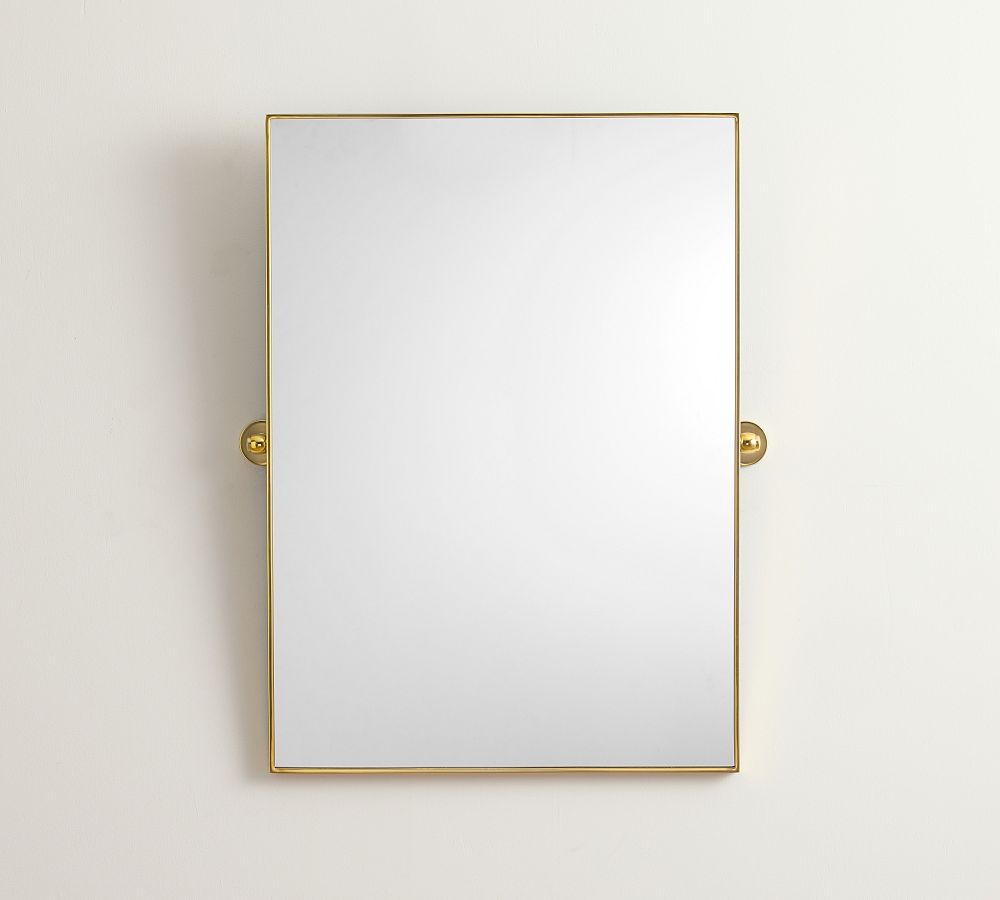 Open Box: Sansome Rectangular Pivot Mirror, 23" x 32" - Vintage Brass ...