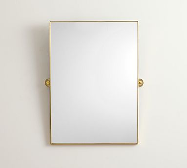 Open Box: Sansome Rectangular Pivot Mirror, 23" x 32" - Vintage Brass ...