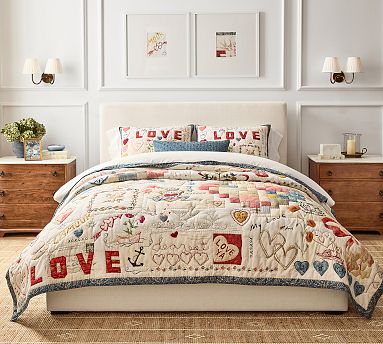 Devin Embroidered Love Quilt | Pottery Barn