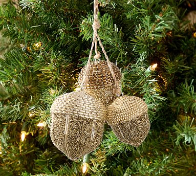 Glass Beaded Acorn Ornament | Pottery Barn