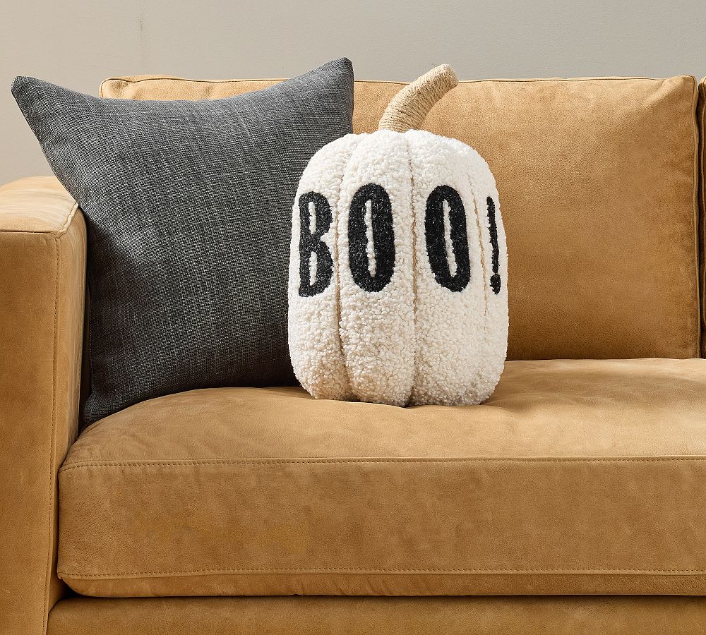Boo Pumpkin Shaped Pillow | Pottery Barn