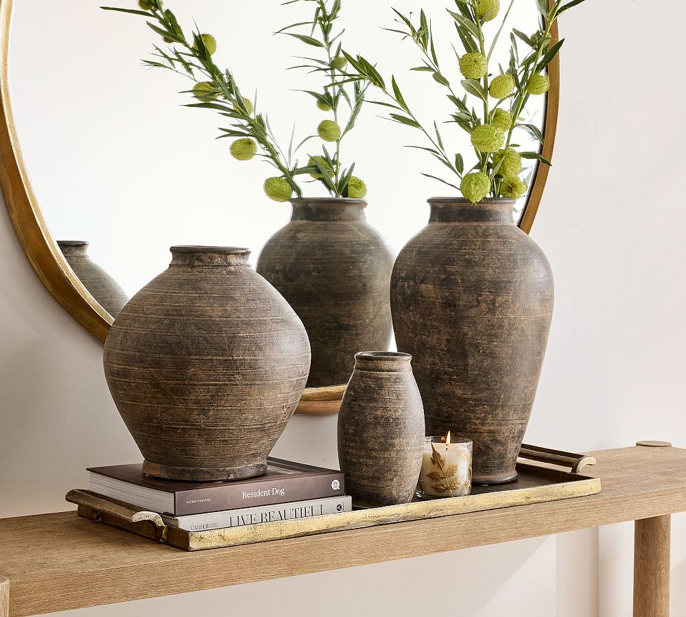 Rustic Brown Vase Collection | Pottery Barn