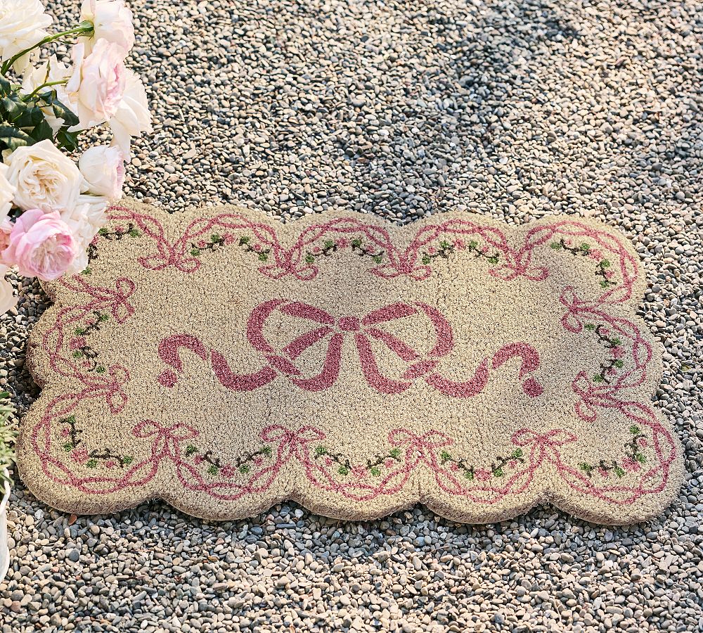 LoveShackFancy Bow Scalloped Doormat | Pottery Barn