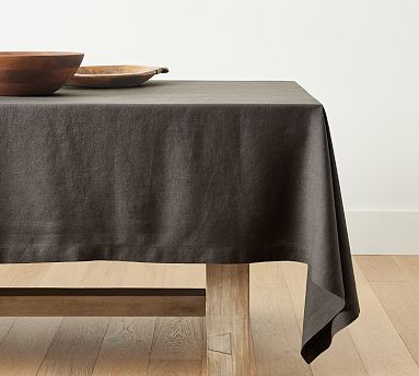 Mason Oversized Linen Tablecloth | Pottery Barn