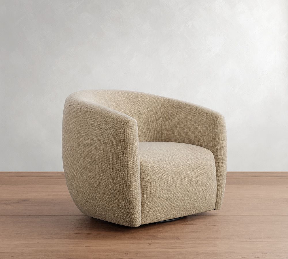 Open Box: Payton Upholstered Swivel Armchair, Polyester Wrapped ...