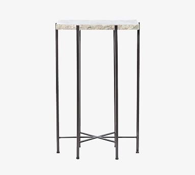 Bancroft Marble Rectangular End Table | Pottery Barn