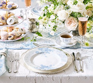 LoveShackFancy Rose Porcelain Dinner Plates - Set of 4 | Pottery Barn