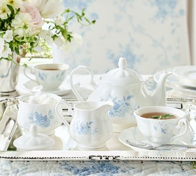 LoveShackFancy Rose Porcelain Tea Set | Pottery Barn