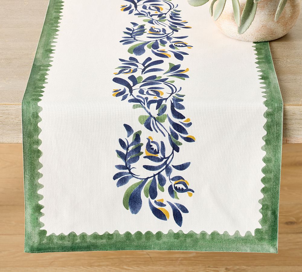 Puebla Multi Organic Cotton Table Runner | Pottery Barn