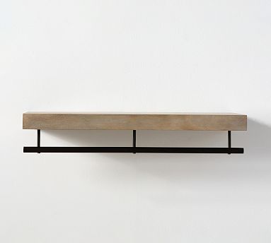 Open Box: Brighton Closet Shelf With Rail (36") - Gray Wash, Bronze ...