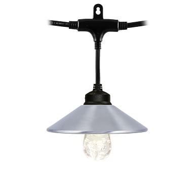 Indoor/Outdoor Stainless Steel Shade String Lights | Pottery Barn