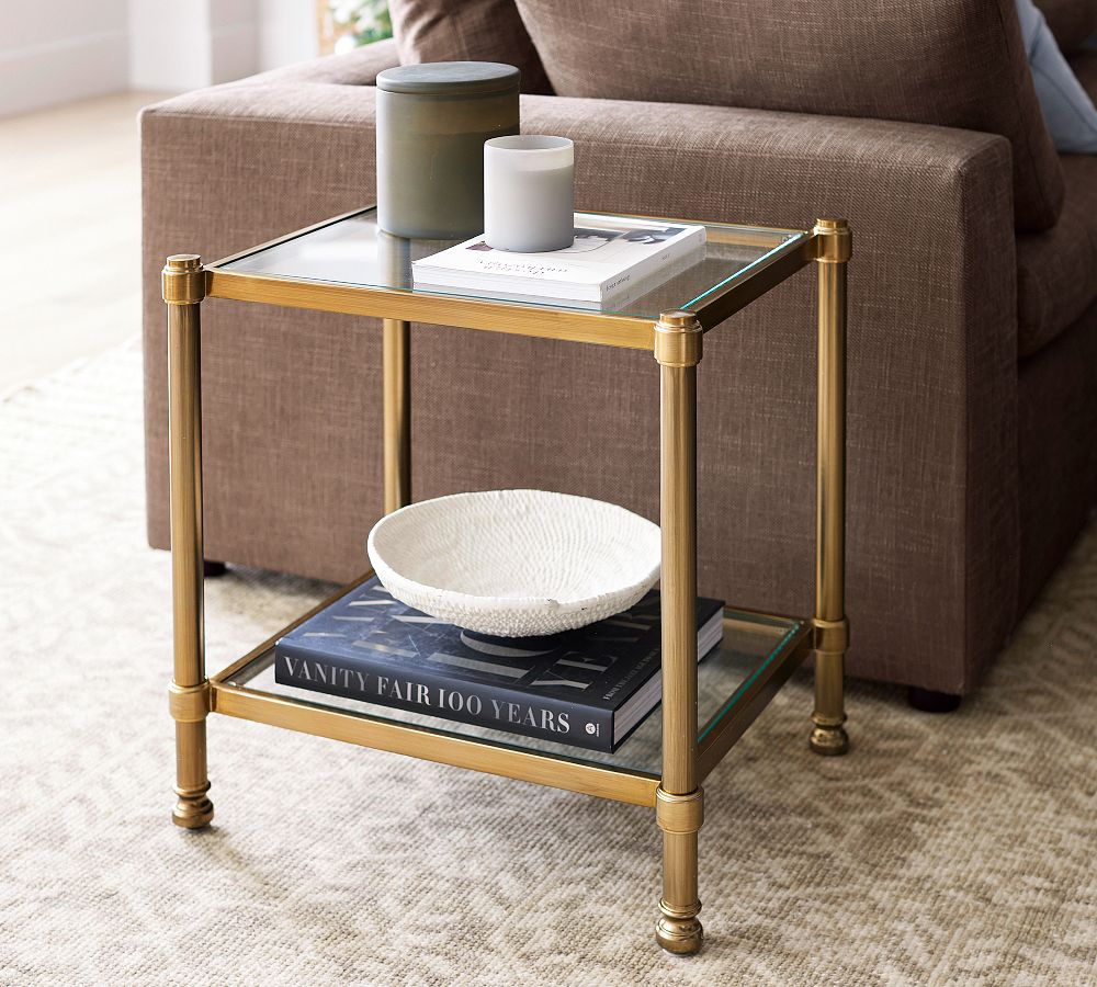 Everson Rectangular Glass Side Table (18.5") | Pottery Barn