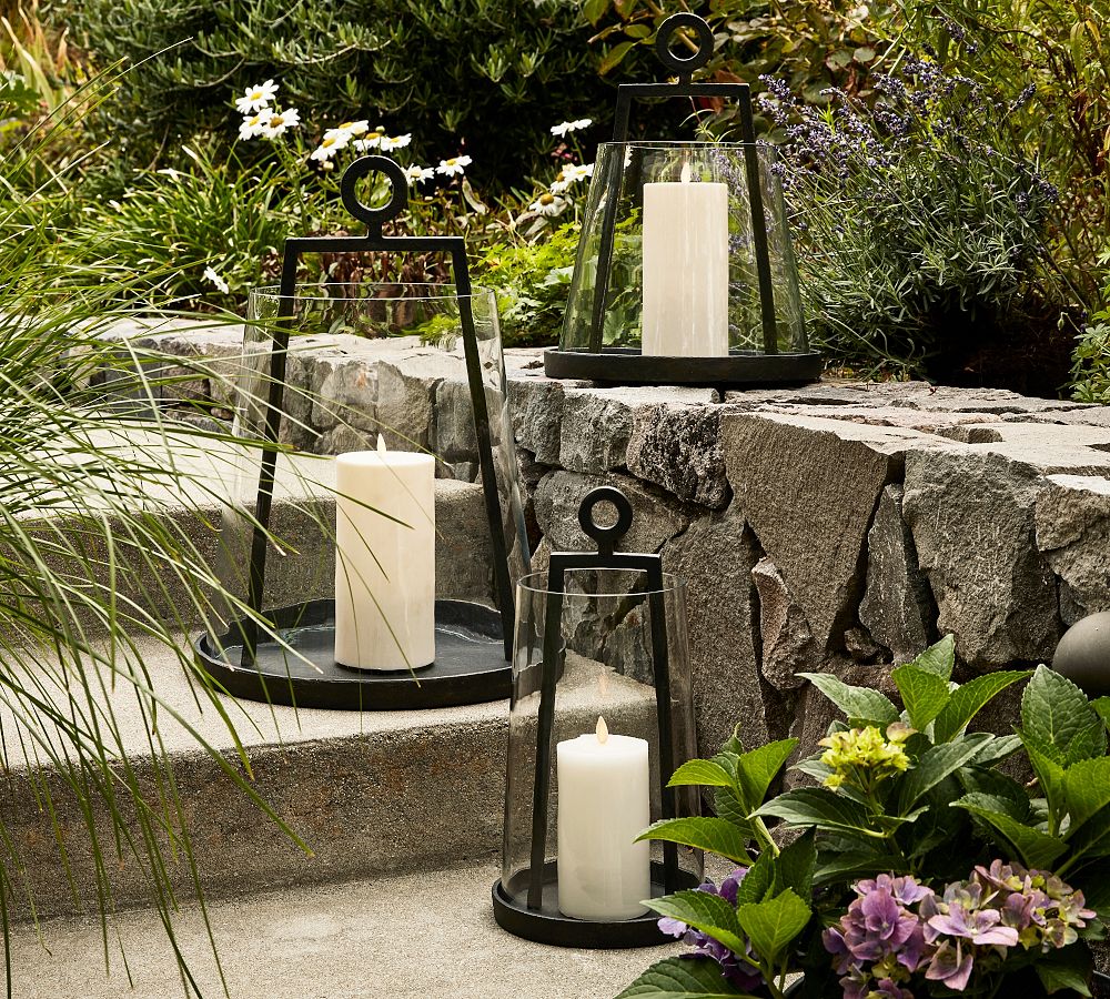 Easton Forged-Iron Outdoor Lantern | Pottery Barn