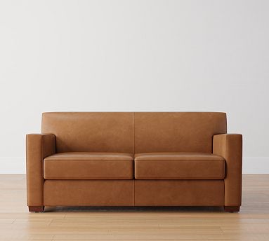 Open Box: Ashby Square Arm Leather Loveseat, 67", Vintage - Caramel ...