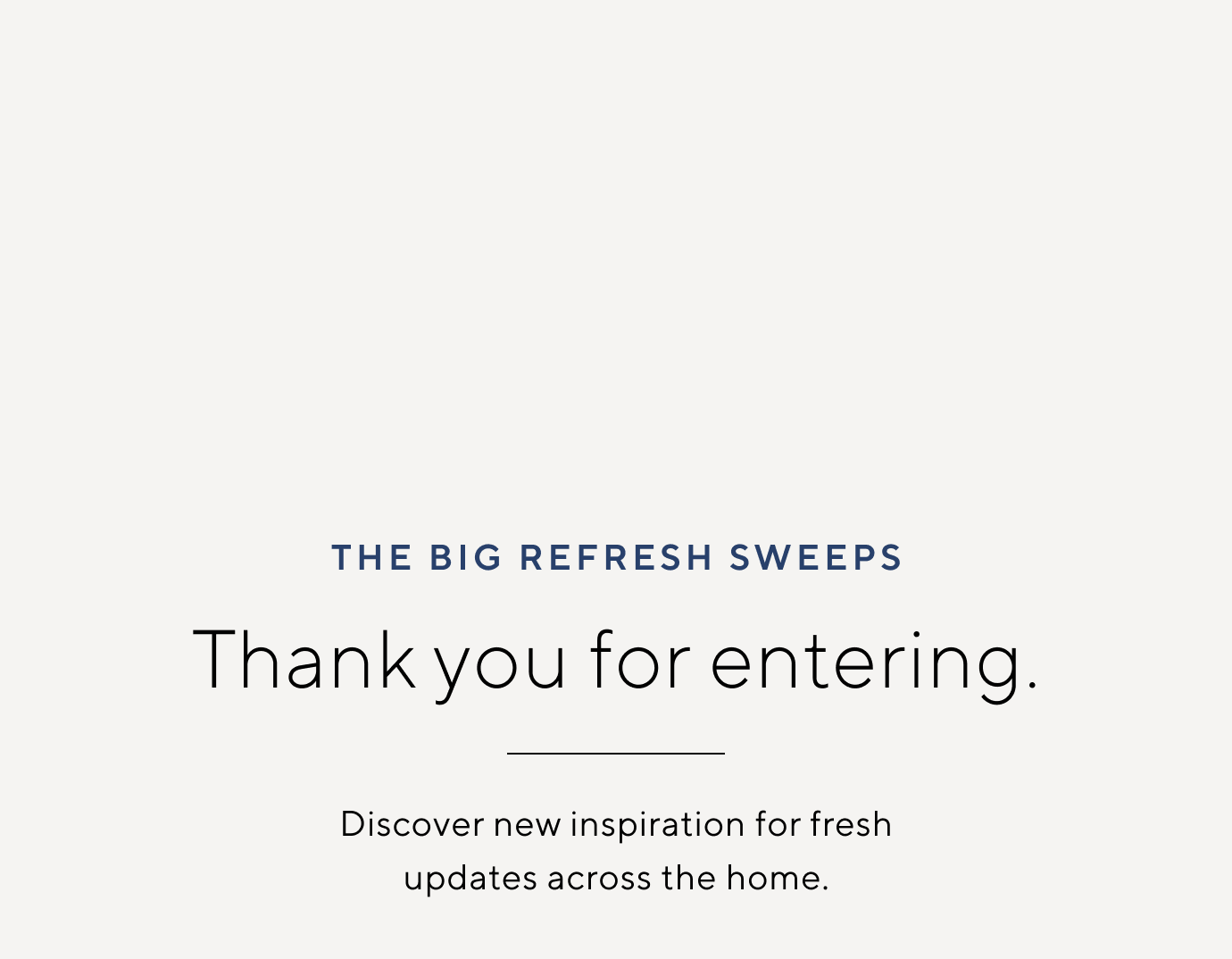 The Big Refresh Sweepstakes | Pottery Barn