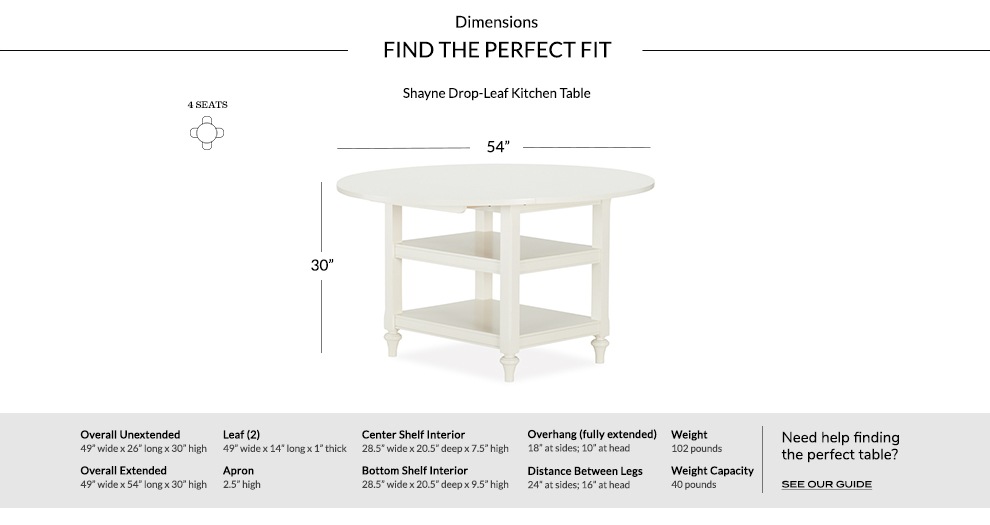 Shayne Round Drop Leaf Kitchen Table | Pottery Barn