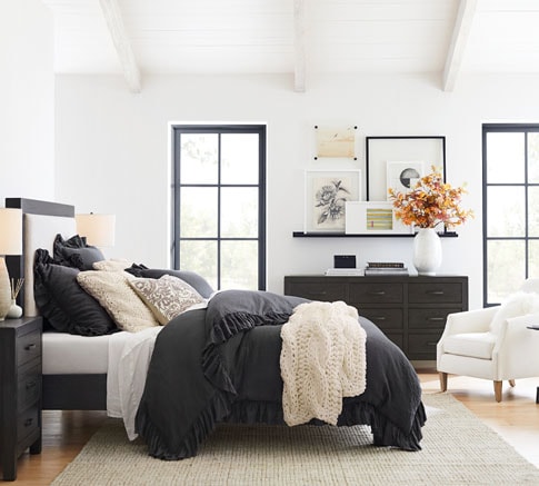 Linwood Ruffle Linen Bedroom Pottery Barn
