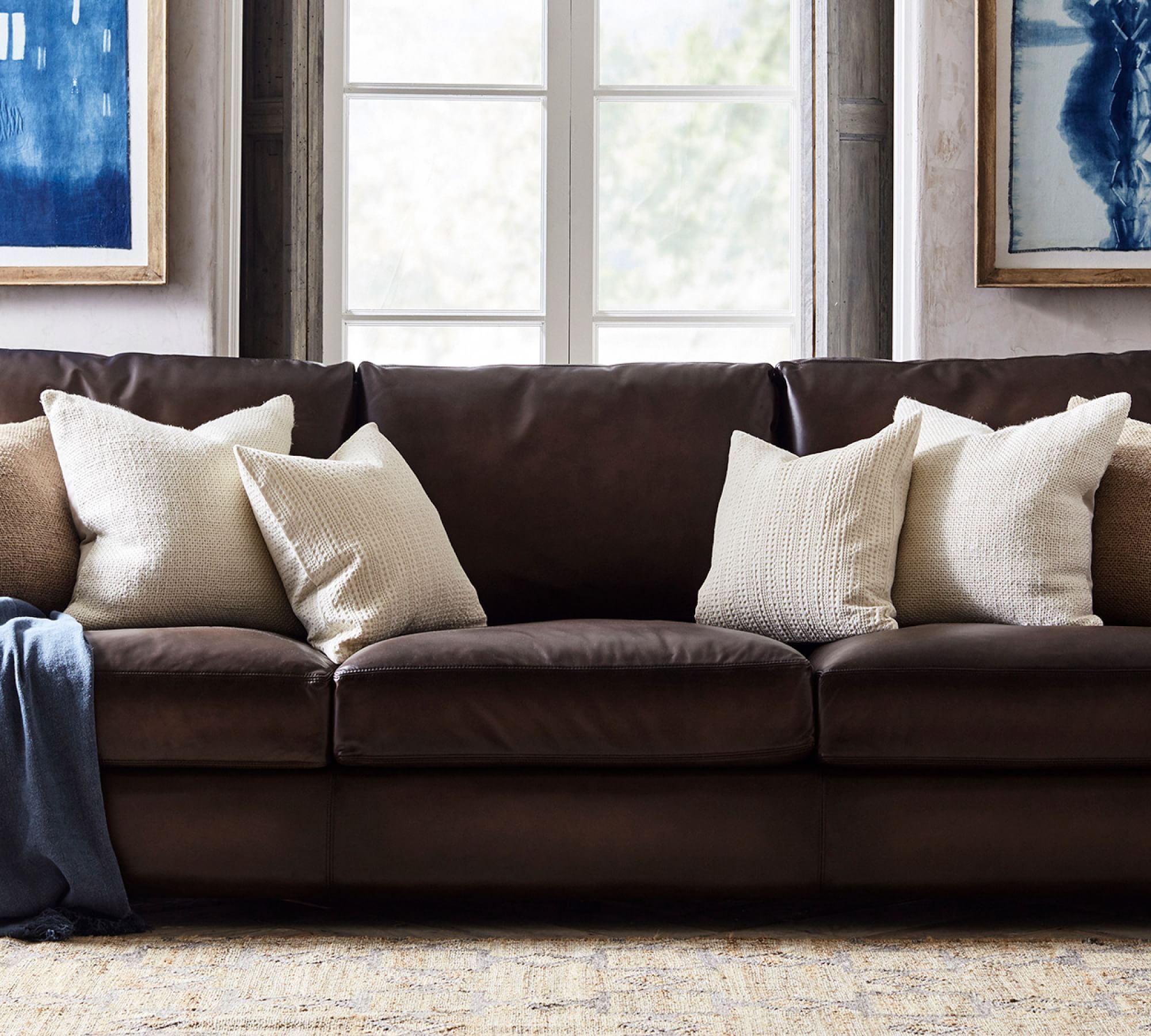 Turner Roll Arm Leather Sofa | Pottery Barn