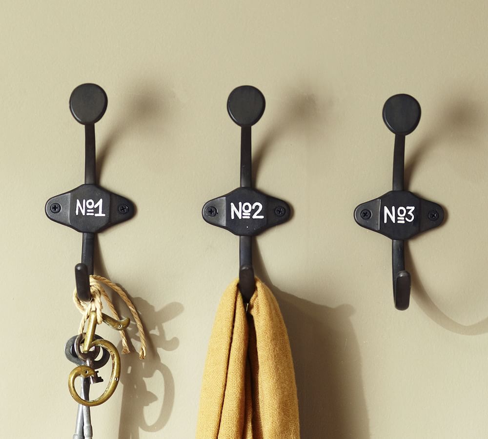 Schoolhouse Numbered Hooks | Pottery Barn