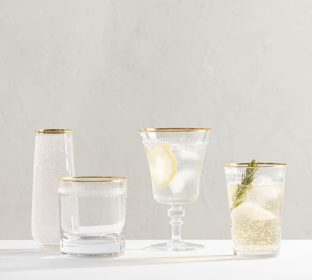 Etched Gold Rim Glassware Collection | Pottery Barn