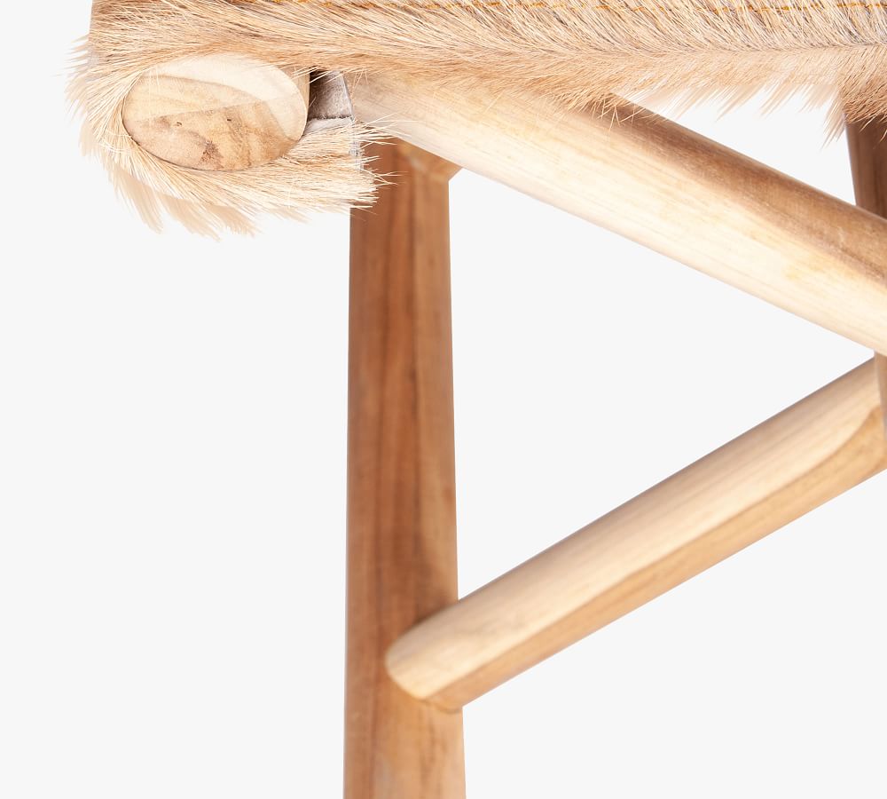Sabriel Hair on Hide Folding Stool | Pottery Barn