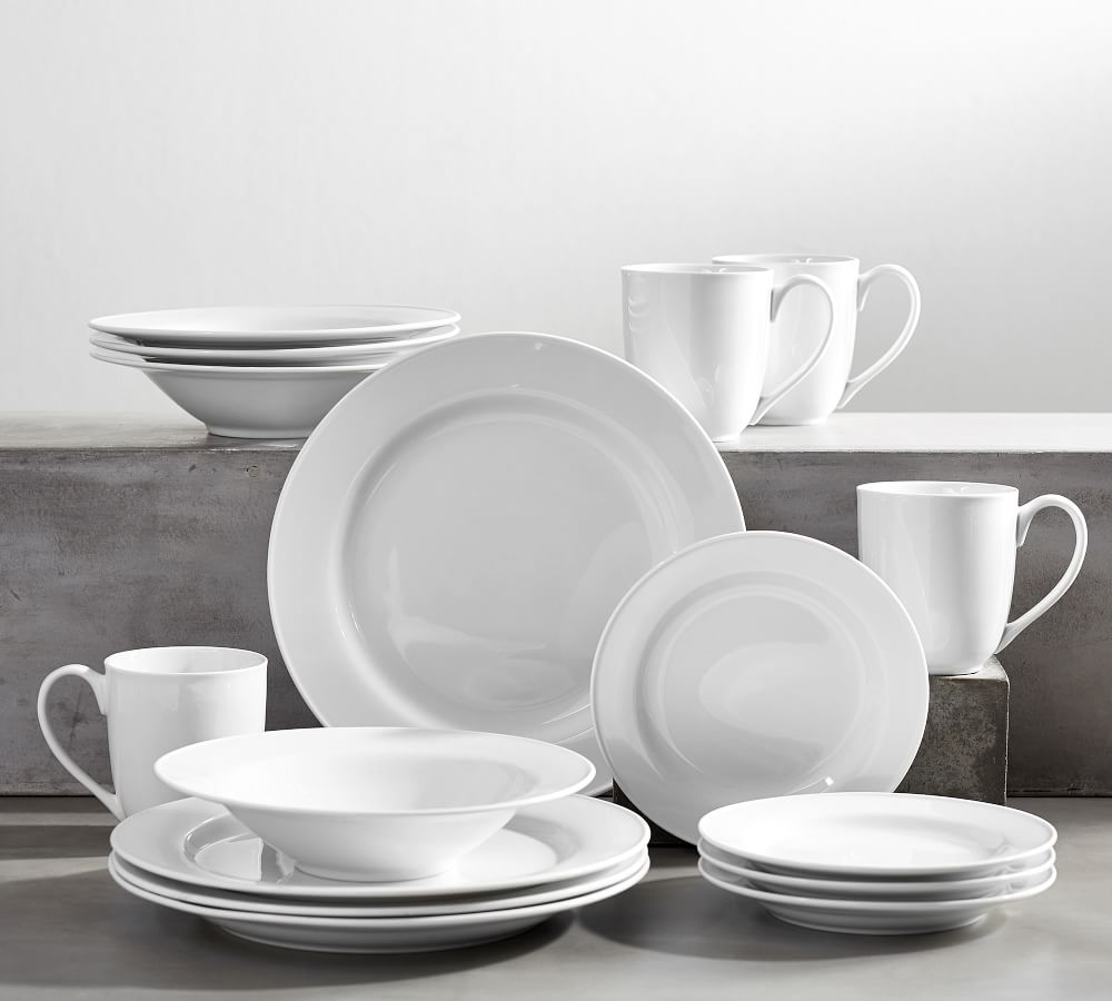 Great White Traditional Dinnerware 16 Piece Set With Cereal (Dinner ...
