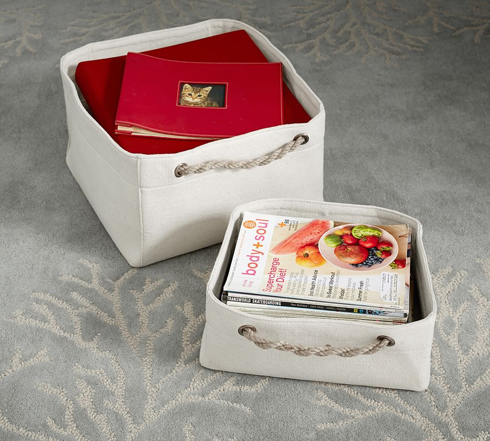 Samantha Canvas & Rope Storage Baskets | Pottery Barn