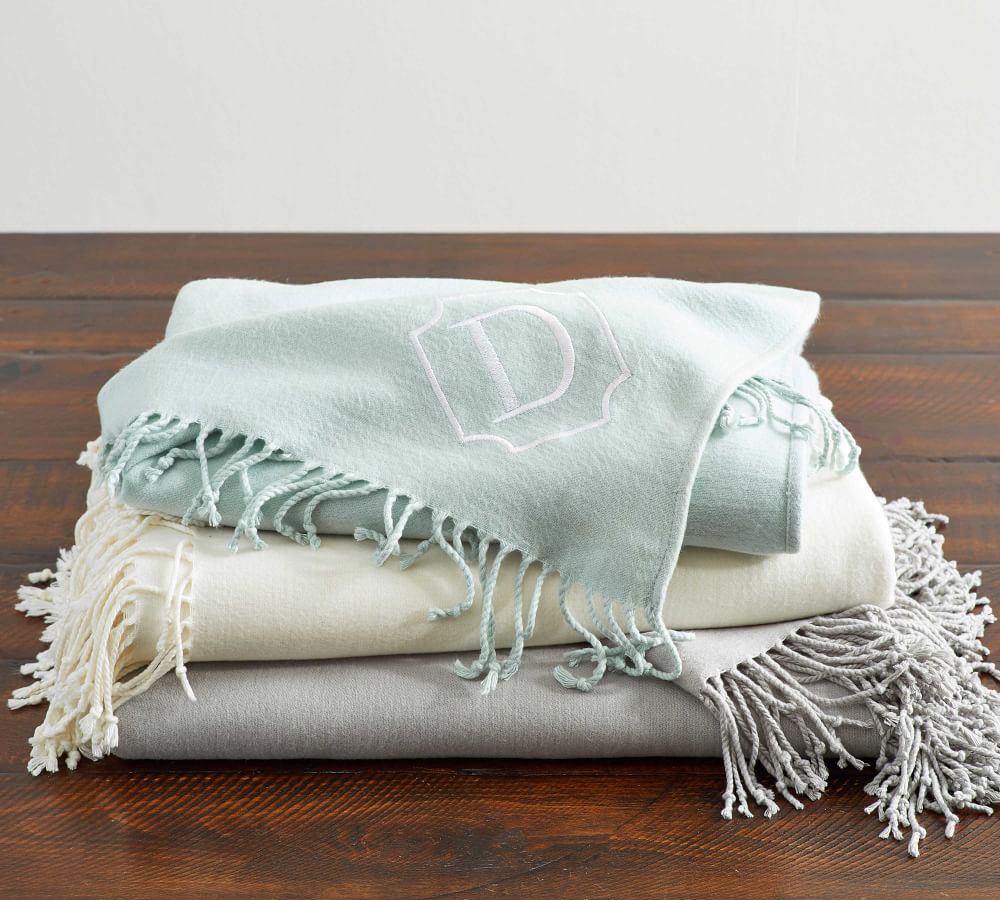 Personalized Hand-Knotted Fringe Throws | Pottery Barn